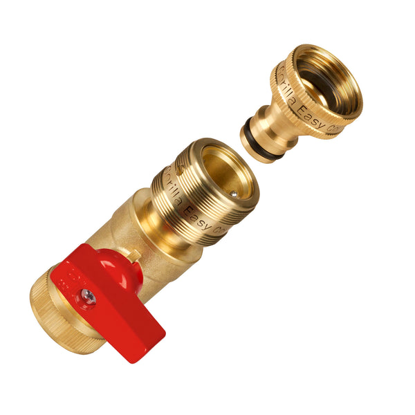 GORILLA EASY CONNECT Solid Brass Female Shut-Off Valve with 3/4" GHT F ...