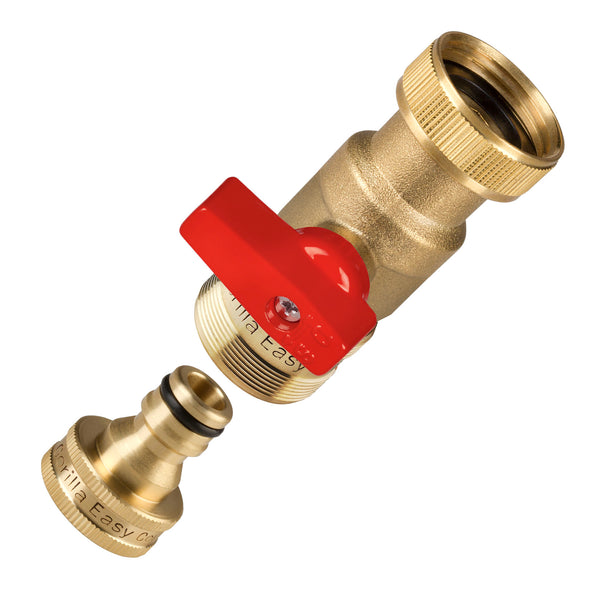 GORILLA EASY CONNECT Solid Brass Female Shut-Off Valve with 3/4" GHT F ...