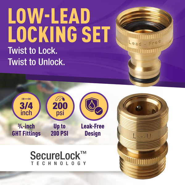 GORILLA EASY CONNECT® Lead-Free Solid Brass Quick Connect Set of 4 wit ...