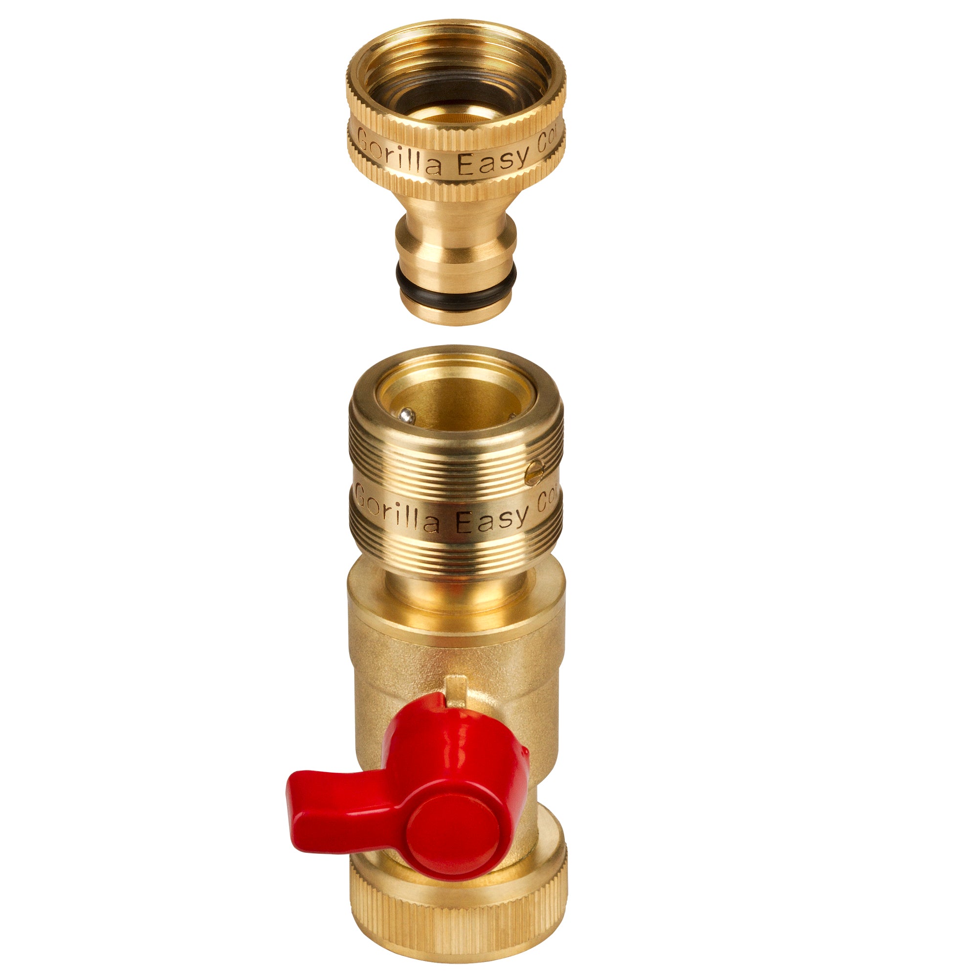 GORILLA EASY CONNECT Solid Brass Female Shut-Off Valve with 3/4" GHT F ...